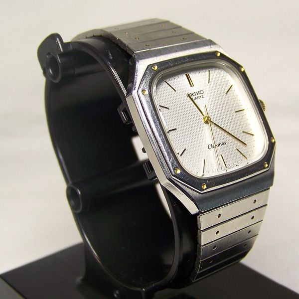 Vintage SEIKO CHRONOS 7731-5130 Square Tank Shape TV Dial Quartz Watch ...