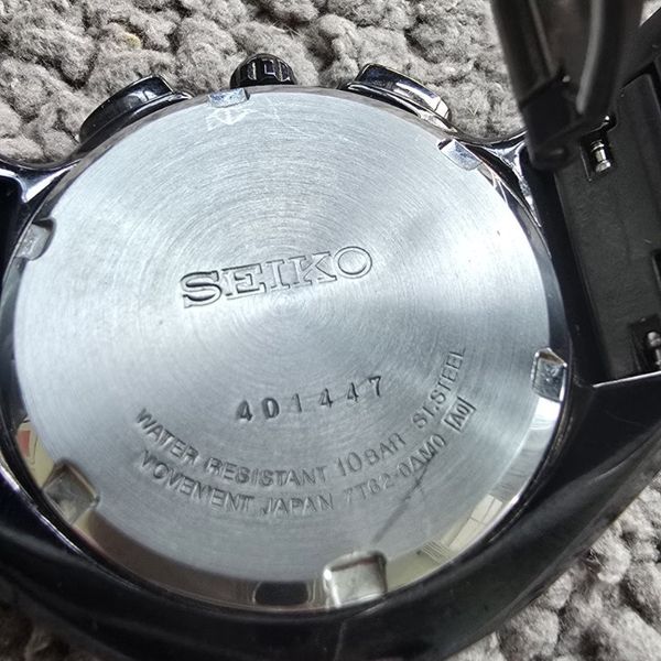 Seiko Watch Chronograph Tachymeter 7T62-OAMO AO Men's 10 BAR, Unique ...