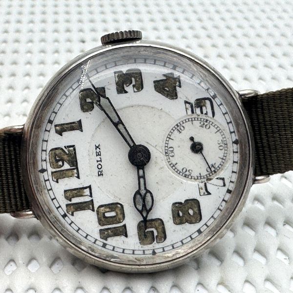 1920s ROLEX ENAMEL DIAL TRIPLE SIGNED STERLING SILVER 925 MANUAL WIND ...