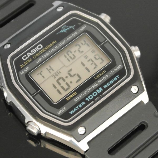 VINTAGE CASIO W-450 MARLIN MODULE {248} 1981 Men's Watch Rubber Strap ...