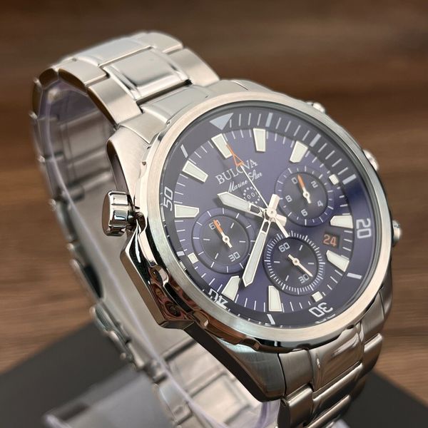 Bulova 96B256 Blue Dial Men's Marine Star Chronograph Watch -New ...