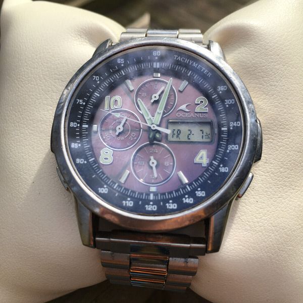 Casio Oceanus Chronograph Watch JAPAN Men's Titanium 3732 OCW-500LA ...