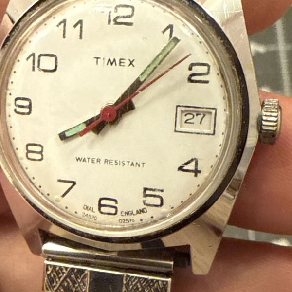 Vintage 1978 Timex Sprite Red-Hand Men's Watch 24570 02578 White dial ...