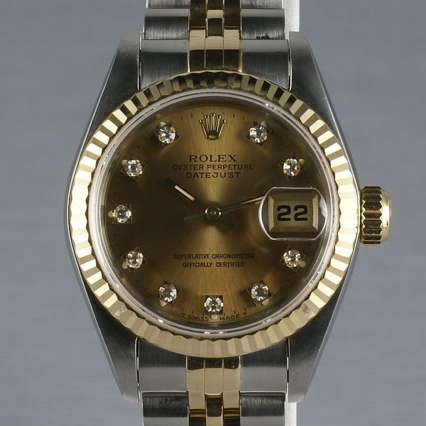 Rolex Ladies Datejust Factory Diamond Dial Ref: 69173 | WatchCharts ...