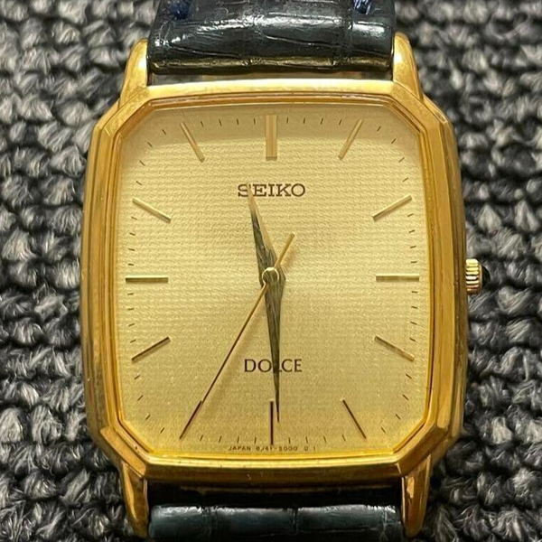 Seiko Dolce 8J41-5000 27mm Quartz Men's Gold Dial Stainless Steel ...