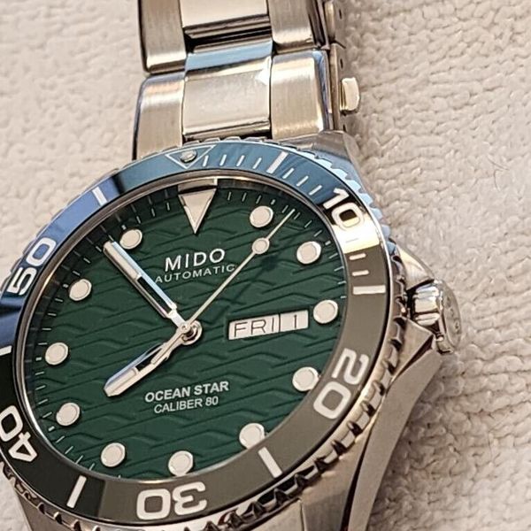 Mido 200c Ocean Star with Green Dial & Bezel - Must See! - 42.5mm SS ...