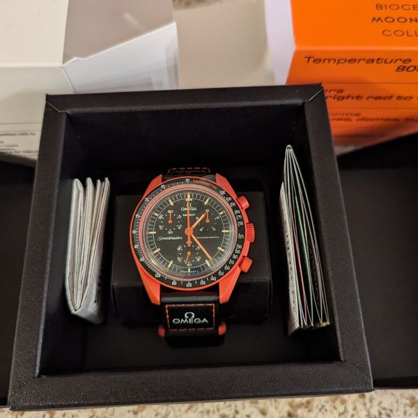 Omega x Swatch Moonswatch Mission On Earth: Lava BRAND NEW IN BOX NEVER ...