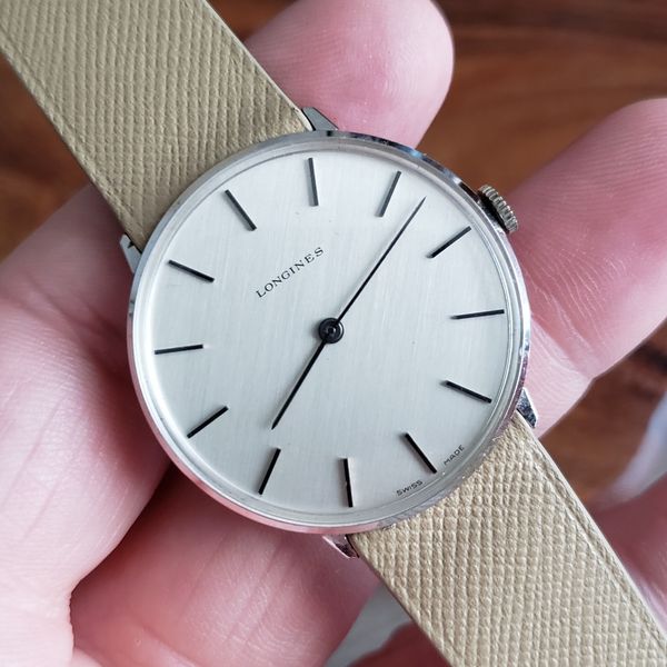Vintage Longines Hand Winding Classic Dress Watch On Leather, Linen ...