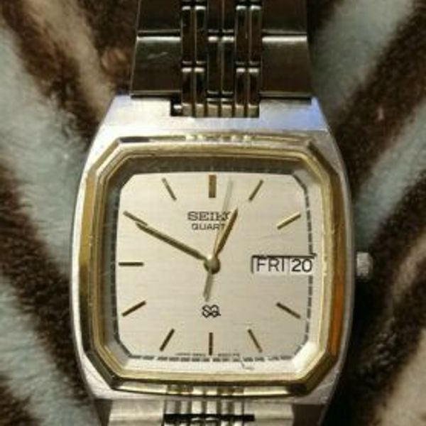 RARE VINTAGE SEIKO SQ Square 1980s Stainless Steel and Gold Mens Watch 8223-5249 | WatchCharts ...