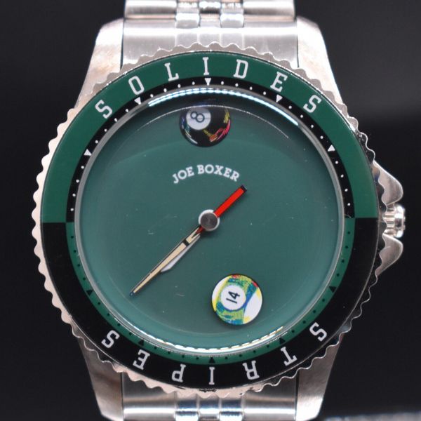 Vtg JOE BOXER Pool Solids & Stripes Men's Watch 90's Rotating Ball NEW ...