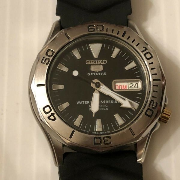 S/S SEIKO 5 SPORTS 7S36-00L0 100M WATER RESISTANT 23 j. AUTOMATIC MEN'S WATCH | WatchCharts ...