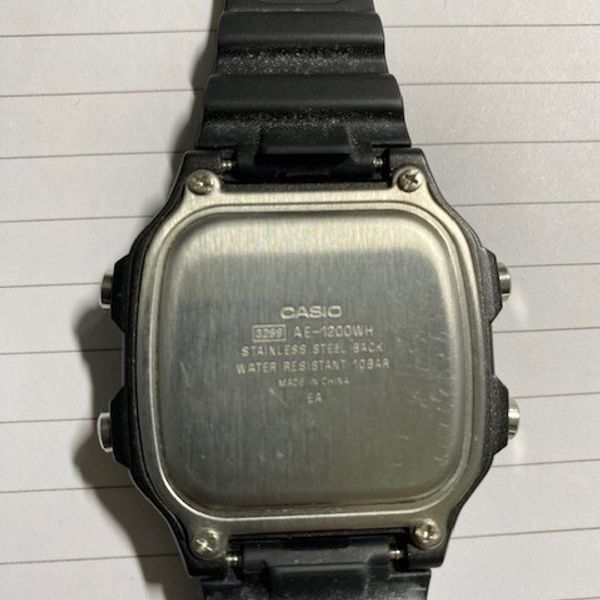 Casio Men's AE1200WH-1A Black multi-function World Map watch ...