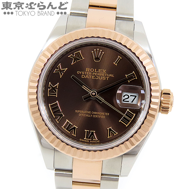 Rolex ROLEX Datejust Chocolate Brown Watch Ladies Automatic SS K18PG ...