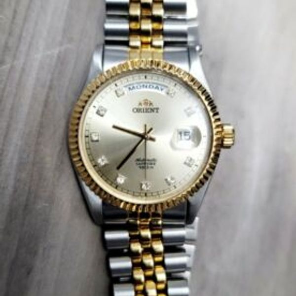 ORIENT "President" Classic Automatic Sapphire Watch Two Tone Gold ...