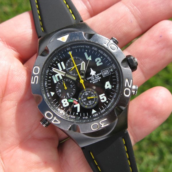 FS: Chase Durer Top Gun Blackhawk Mach 3 Men's Black PVD Chronograph ...