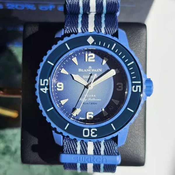 [BLUE x SWATCH SCUBA FIFTY FATHOMS Atlantic Ocean -FASTâ QUICK SHIP-x ...
