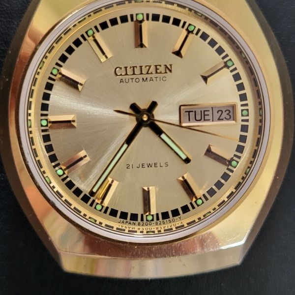 Mens Vintage Citizen Automatic Gold Tone Watch 21 Jewels | WatchCharts Marketplace