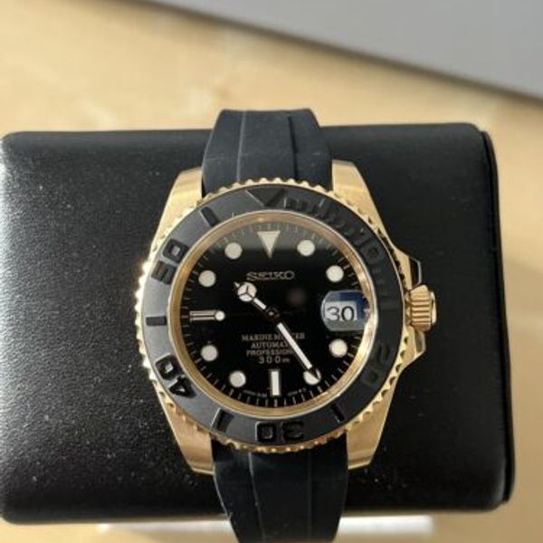 seiko sII custom build gold yacht automatic watch -NH35/sapphire mod ...