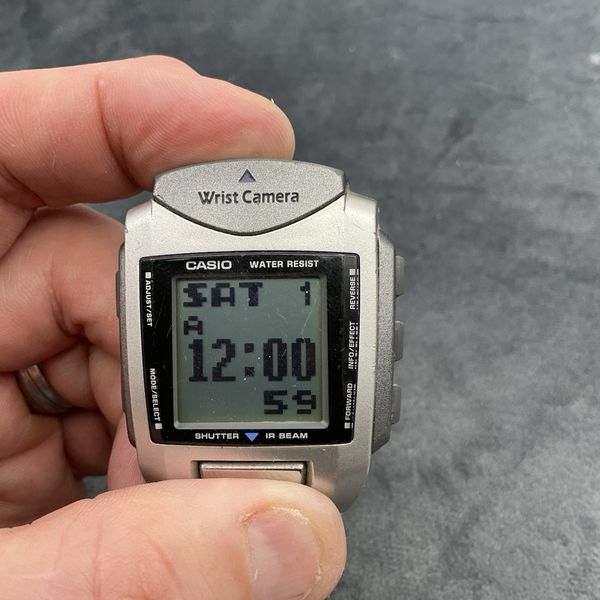 RARE CASIO WQV-1 DIGITAL CAMERA WATCH STAINLESS BRACELET WORKING ...