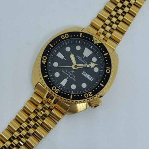 Seiko Prospex Golden Turtle Automatic Mens Dive Watch SRPC44 w/ Jubilee ...