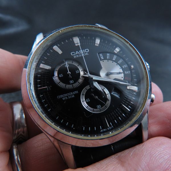 BEM-501 Casio Beside Daydate Chronograph Quartz Men Watch | WatchCharts ...