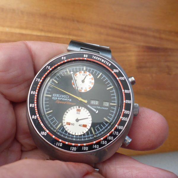 Seiko, 5 Sports, Speed-Timer, Chrono, UFO, 1970 Vintage Man's, 6138 ...