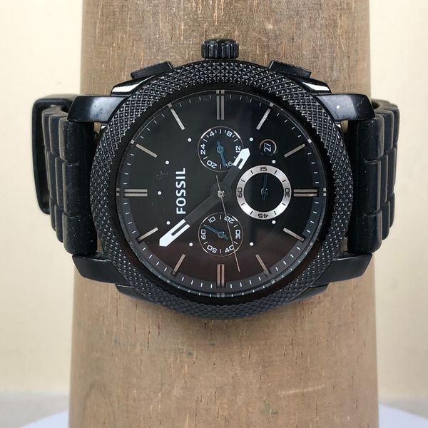 Fossil Men FS4487 Machine Fashion Chronograph Rubber Quartz 45mm Watch ...