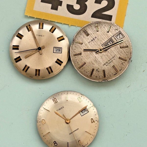 3 Vintage Timex Electric Mechanical movements all have swinging balance ...