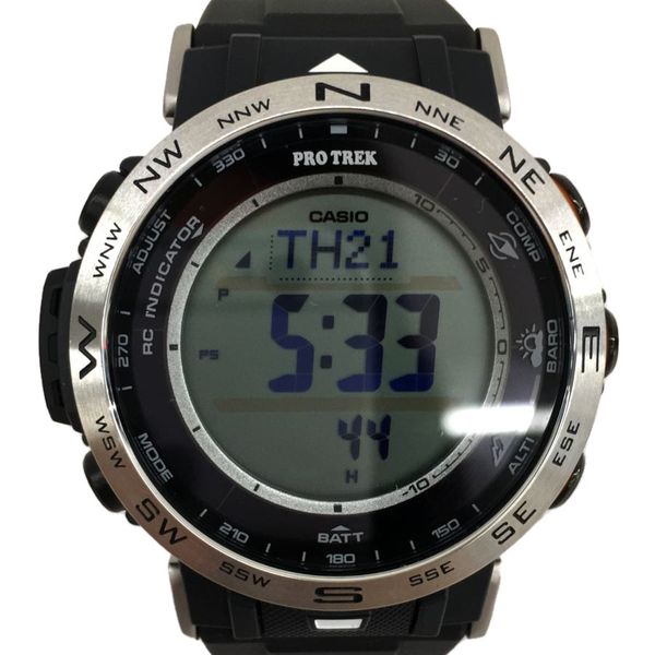 [Used] CASIO PRO TREK / Solar watch / Digital / Rubber / BLK / PRW-30 ...