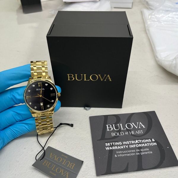 Bulova Men's Black Dial 97D108 Classic Quartz Watch 40mm - USED ...