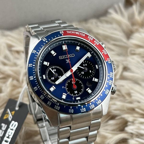Seiko Prospex Speedtimer 41.4 mm Blue Dial Chronograph Men's Watch ...