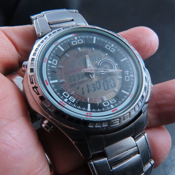 EFA-121 Casio Edifice Dual Time Quartz Men Watch (Need Repair)(Work ...