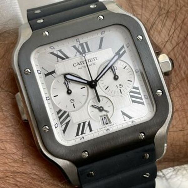 Cartier Santos Chronograph XL, 2020, ref WSSA0017, FULL SET + 2 ...