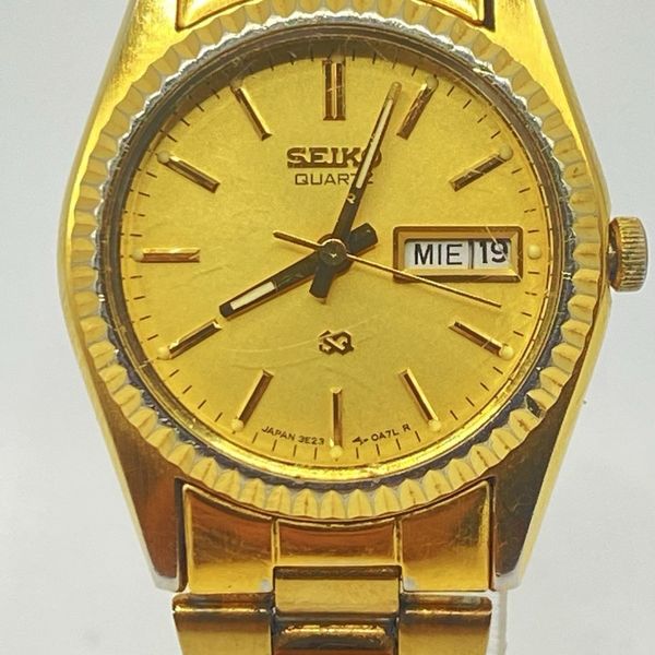 Lovely SEIKO 3E23 Day/Date, Quartz Watch, Gold Tone fold clasp Works ...