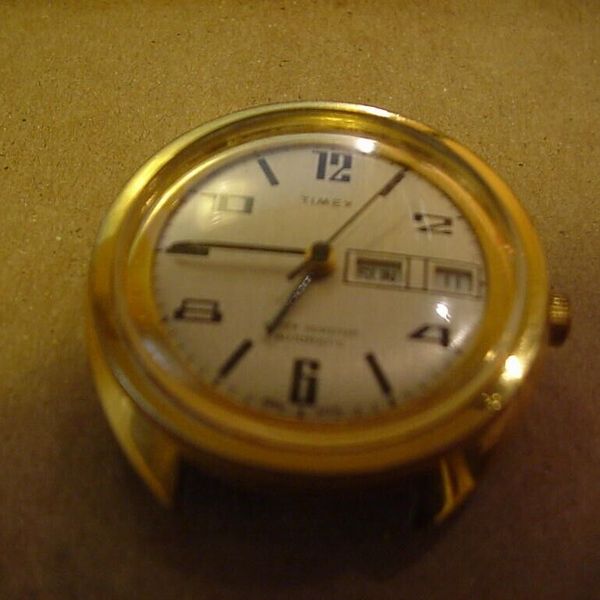 Vintage Timex Automatic Watch Men Date Gold Tone | WatchCharts Marketplace