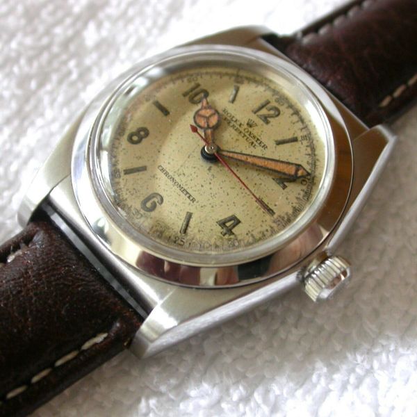 ROLEX Bubbleback ref. 3134 SS ca. 1941 Original Dial Svcd. Ready to ...
