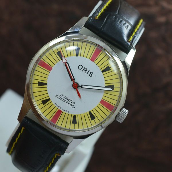 Vintage Oris Hand Wind 17 Jewels FHF ST- 96 Mechanical Men's Wrist ...