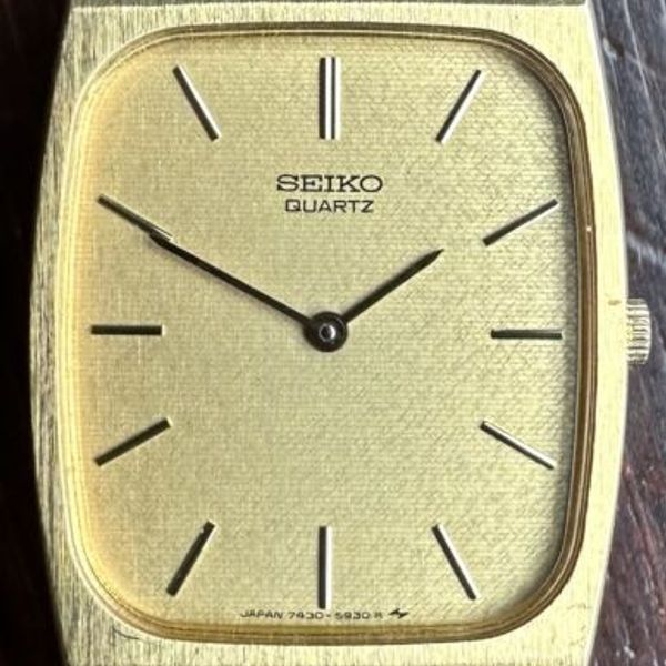 Mens Seiko 7430-5580 Yellow Gold Tone All Original Quartz Watch Working ...