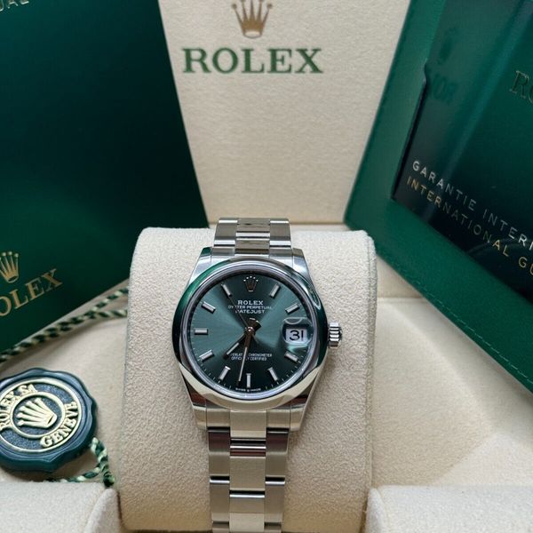 Rolex Datejust 31 2024 Mint Green Index Dial Stainless Steel Smooth ...