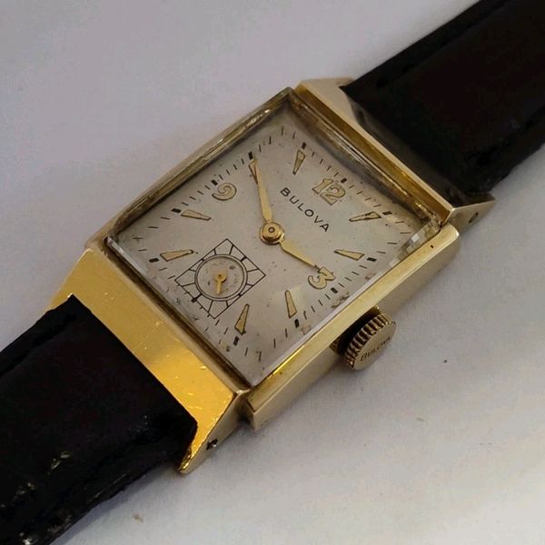 1948 Bulova Men's Wristwatch 8AE 17 Jewels 10K Gold Filled Case Good ...