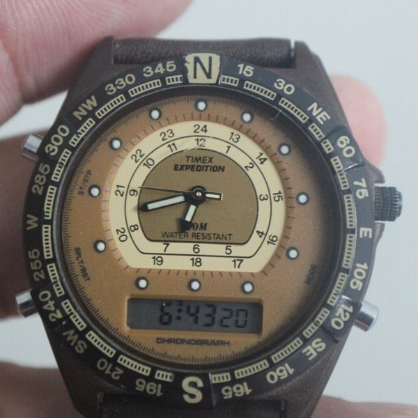1990s Timex Expedition Chronograph Dual Time Quartz Men's Watch ...
