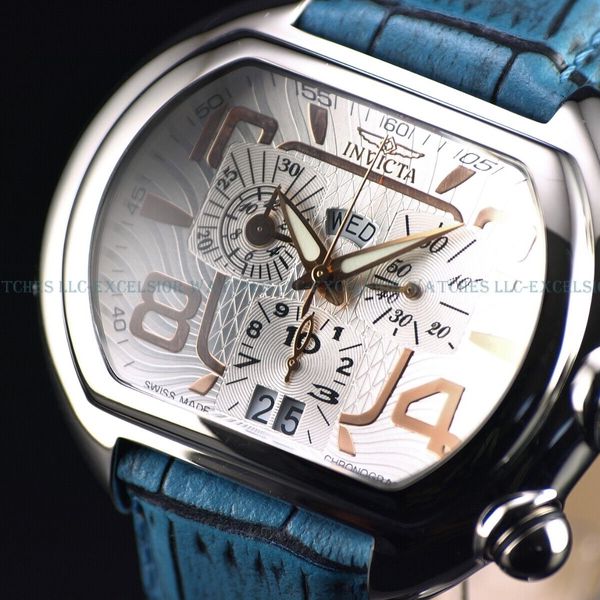 RARE Invicta Men's Grand Lupah Horizon Swiss Made Chronograph Leather ...