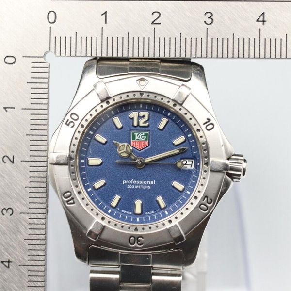*Exc+5* Vintage TAG HEUER Professional 200 WK1213 Quartz blue Dial Mens Watch | WatchCharts ...
