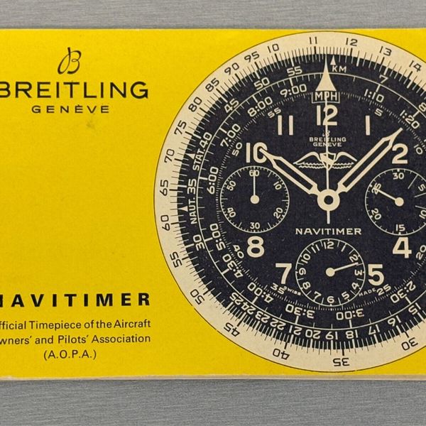 Vintage Breitling Navitimer Original Pilot Instruction Manual ...