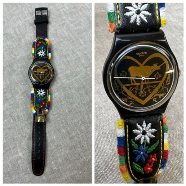 Swatch Die Glocke Watch German Swiss Cow Bell Embroidered Flowers ...