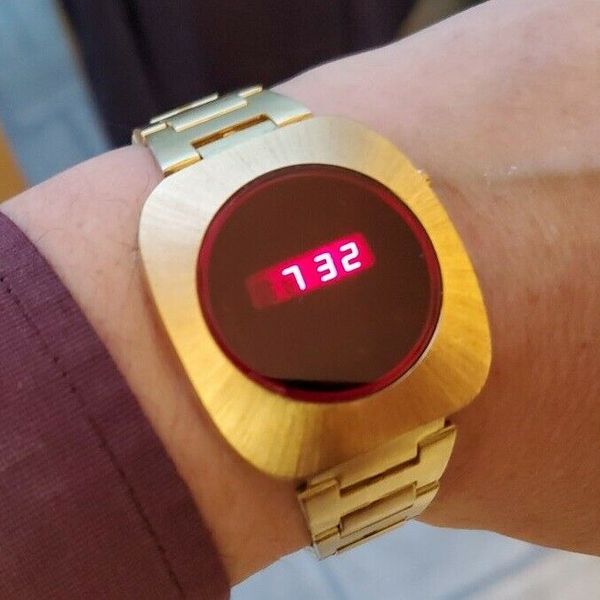 Vintage 1970's Red LED watch by Mercury Time New York. Bright Display ...