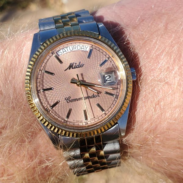 [WTS] Mido Commander “President” 8299 - Rare salmon guilloche dial ...