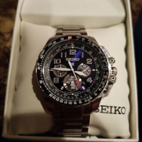 Seiko V175-0cl0 Prospex Flight Computer Chronograph 100 Meter Watch ...