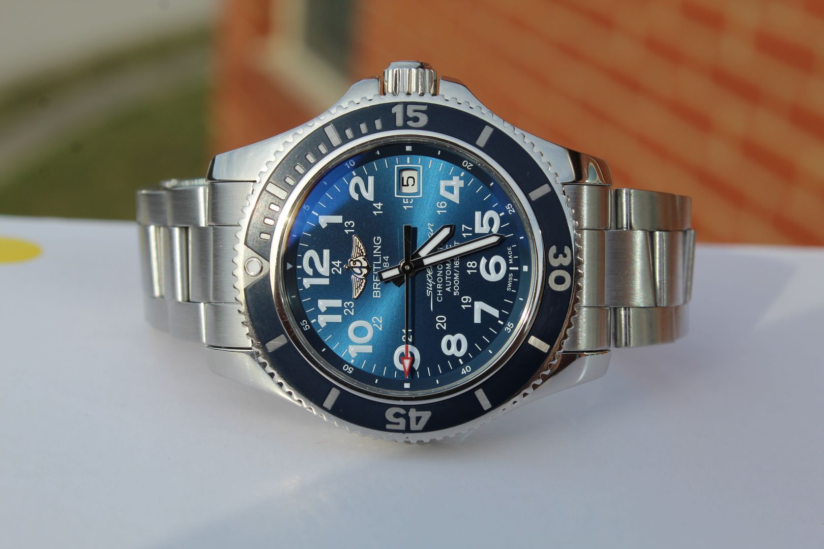 Breitling SuperOcean II 42 Blue Dial/Bezel Chronometer Men's Watch 42mm ...