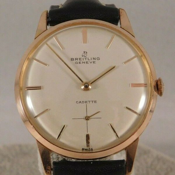Breitling Geneve Cadette 1356 Jumbo Vintage 1950's Mens Gold Plated Watch..36mm | WatchCharts ...